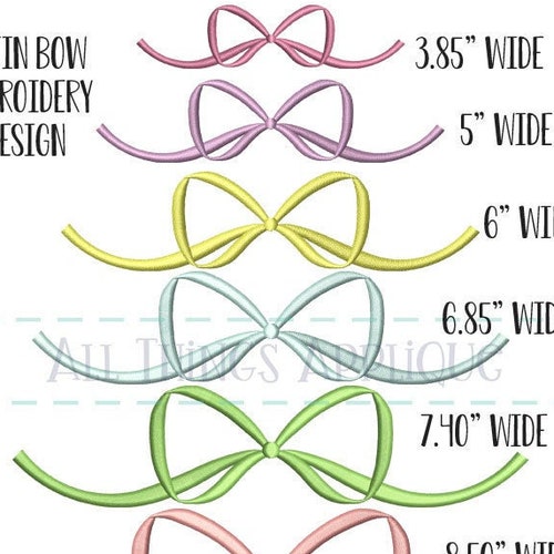 Bow Embroidery Design Satin Stitch Girl Bow Embroidery - Etsy