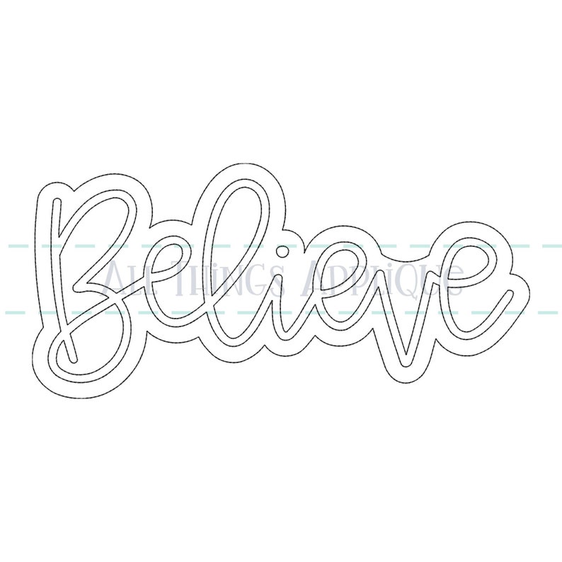Believe Hand Lettered Cursive Applique Design Double Layer - Etsy