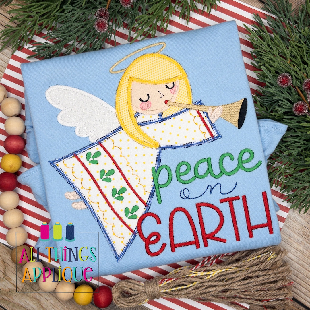 Christmas Angel Applique Design - Hark the Herald - Bean Stitch Machine ...