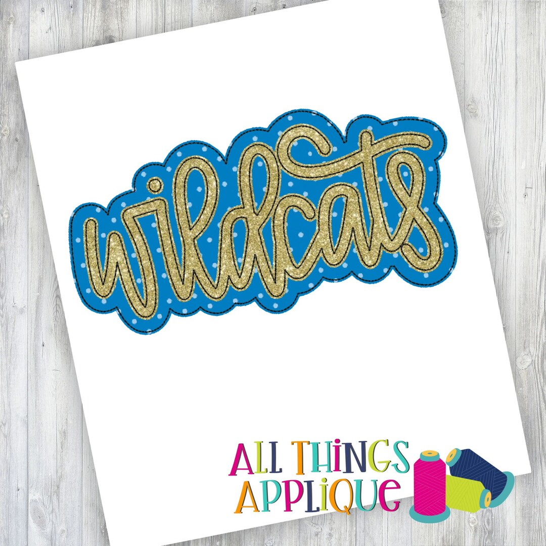 Wildcats Hand-lettered and Digitized Bean Stitch Machine Embroidery ...