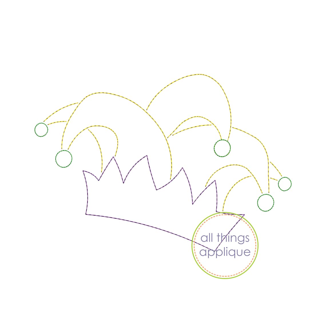 Mardi Gras Jester Hat Applique Design Mardi Gras Machine - Etsy