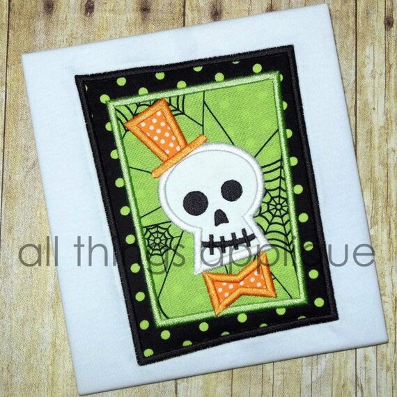 Skull Frame Applique Design 4 Sizes INSTANT DOWNLOAD - Etsy