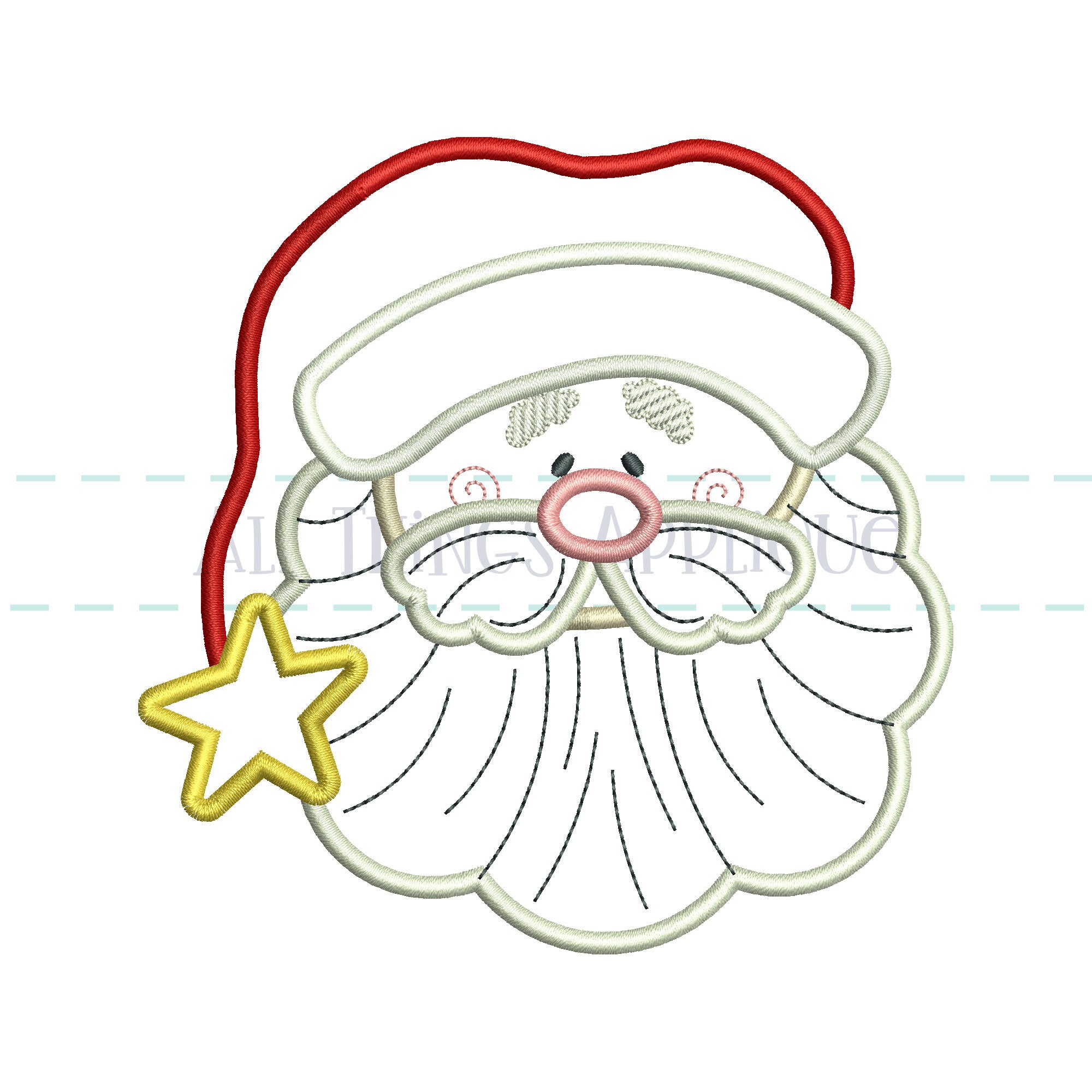 Santa Applique Design for Machine Embroidery in Satin Stitch - Etsy