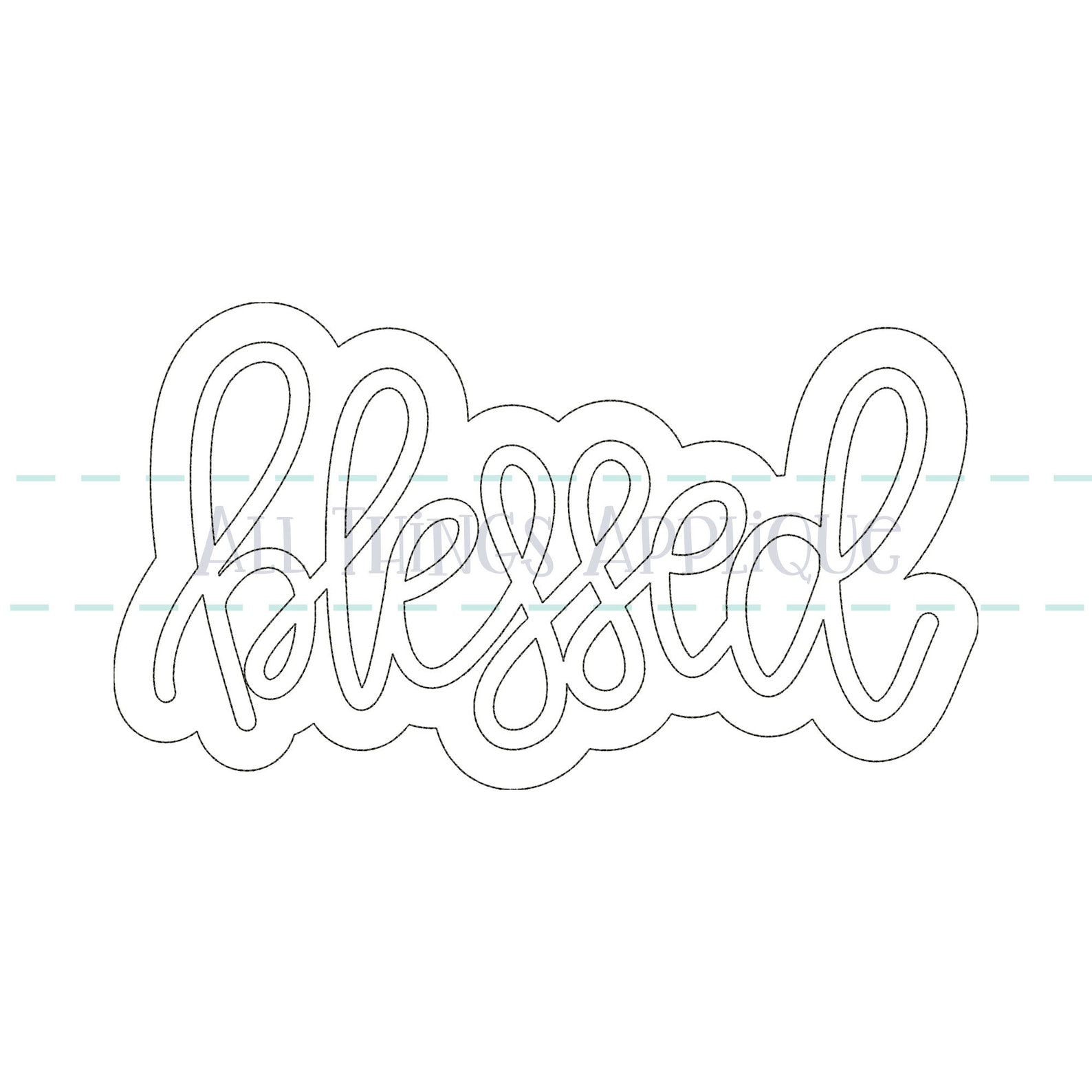 Blessed Hand Lettered Cursive Applique Design Double Layer - Etsy