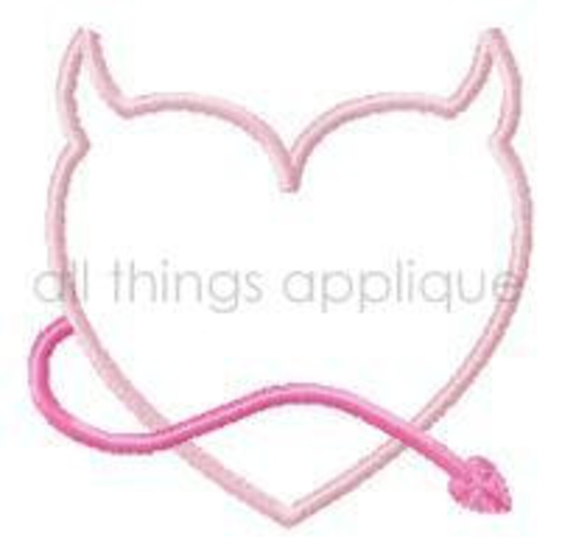 Valentine Applique Design Devil Heart INSTANT DOWNLOAD - Etsy