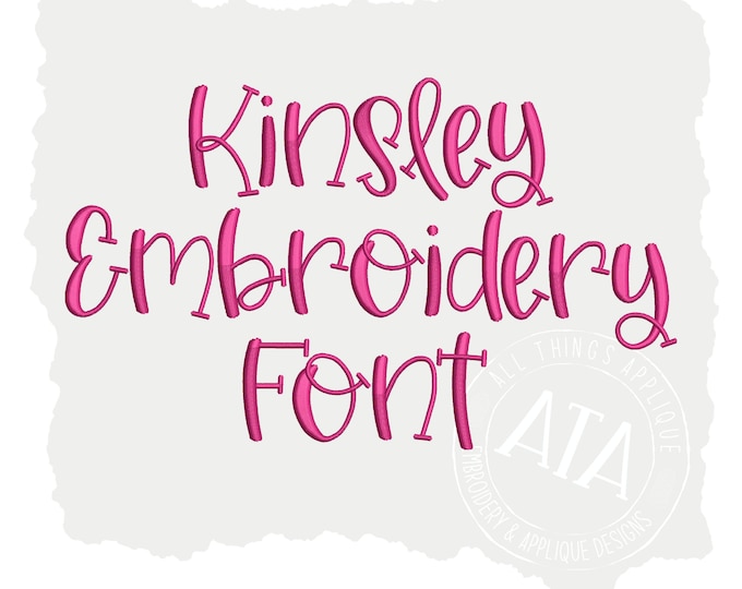 Kinsley Embroidery Font for Machine Embroidery Whimsical and Fun ...