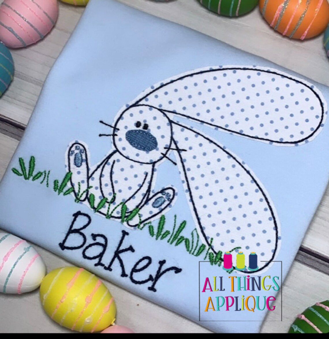 Easter Applique Design for Machine Embroidery Bean Stitch | Etsy