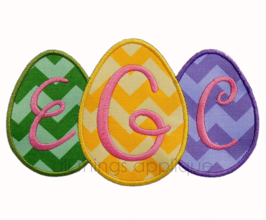 Easter Applique Design Egg Trio Applique Design Easter Applique Instant ...