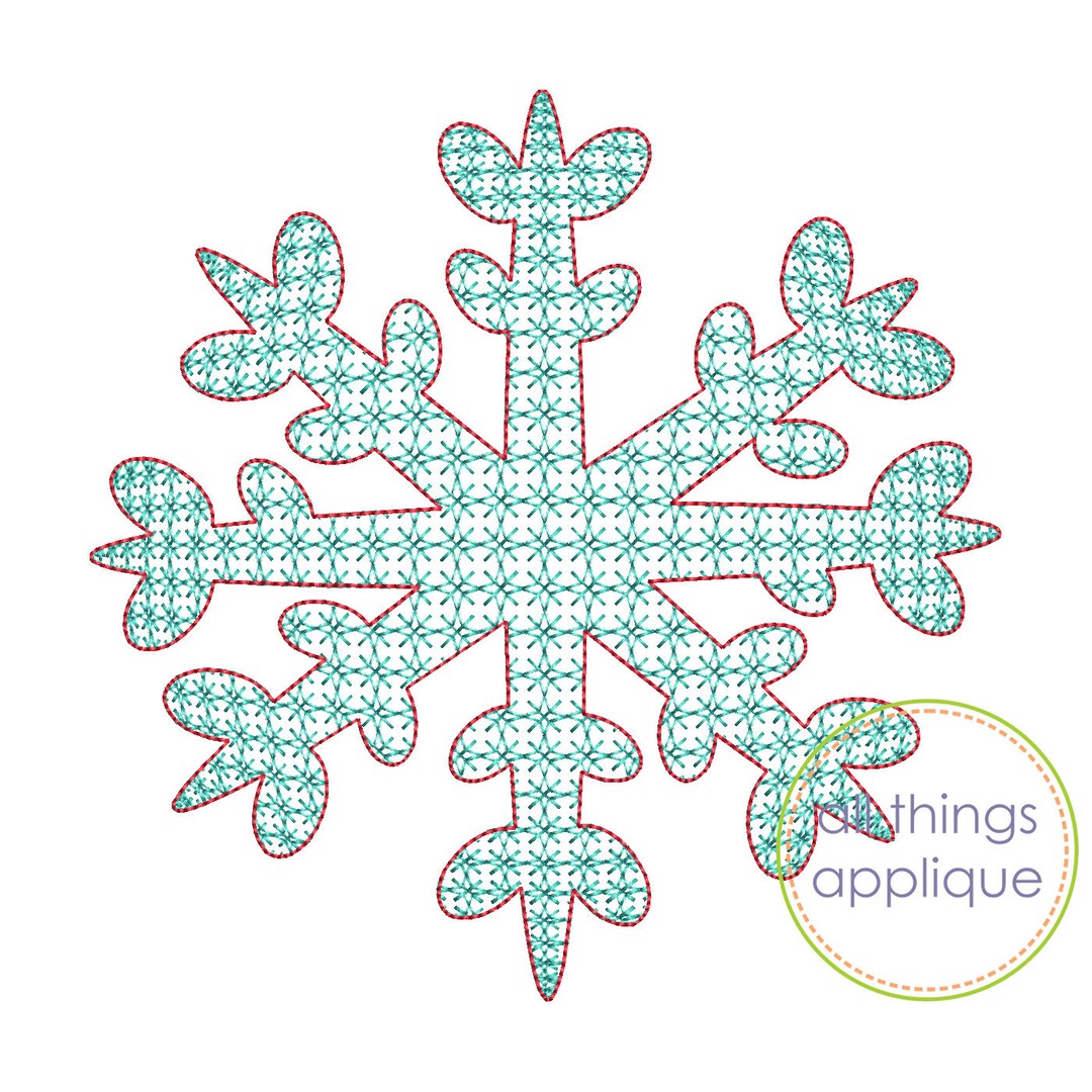 Snowflake Applique Design 1047 4 Sizes INSTANT - Etsy