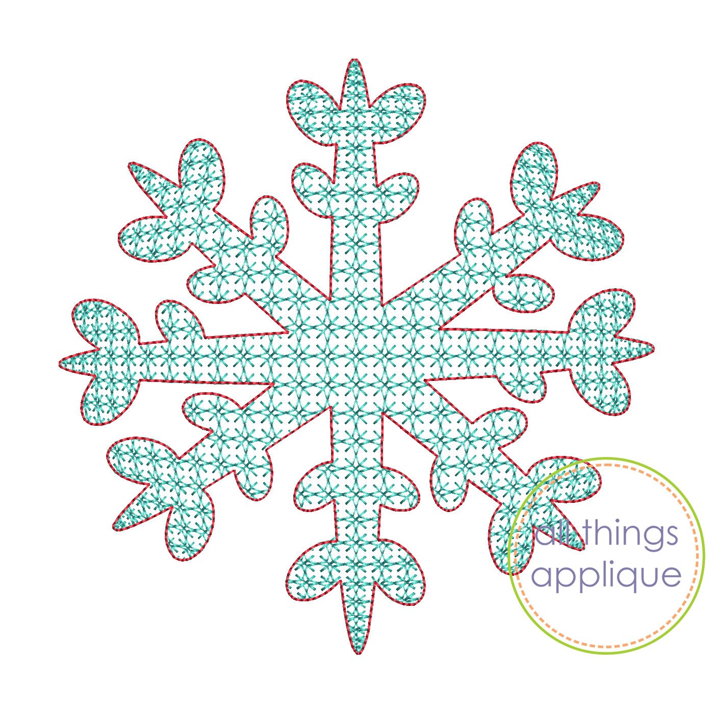Snowflake Applique Design 1047 4 Sizes INSTANT | Etsy