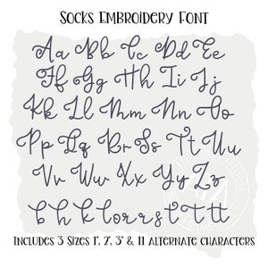 Mismatched Socks Font for Machine Embroidery - Two Fonts With Alternate ...