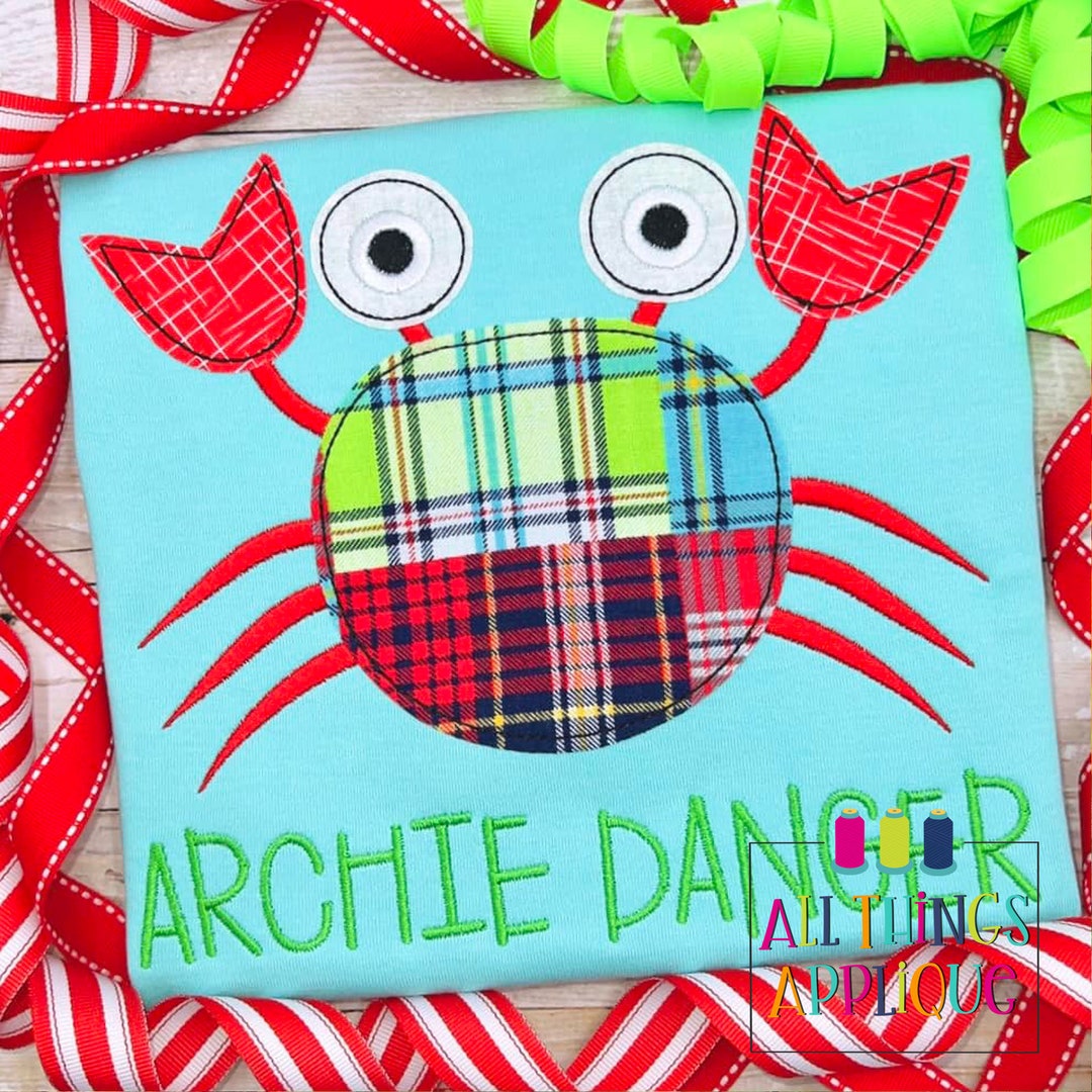 Crab Applique Design - Bean Stitch Summer Crab Applique Design to Use ...