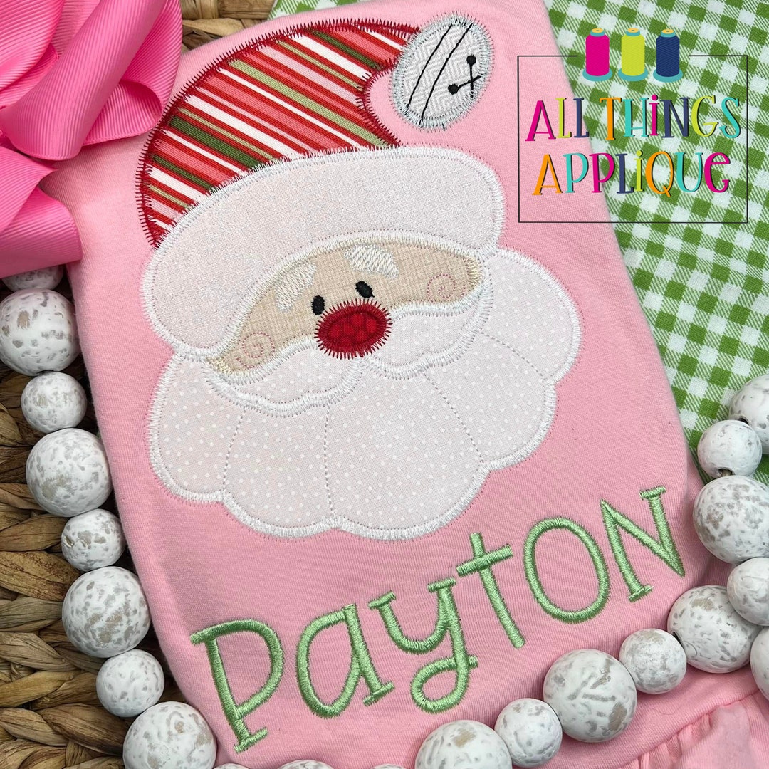 Santa Applique Design for Machine Embroidery in Zig Zag Stitch ...