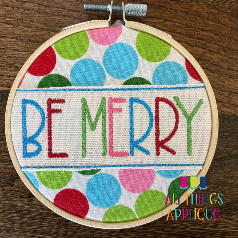 Be Merry Christmas Ornament Embroidery Designs for Machine - Etsy