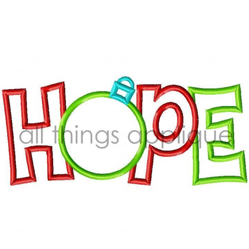 Hope Ornament Applique Design - 4 Sizes - INSTANT DOWNLOAD - Etsy