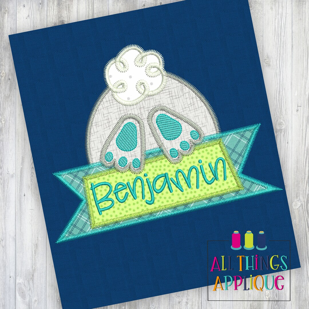 Bunny Bottom and Name Frame Box - Zig Zag Stitch Machine Embroidery ...