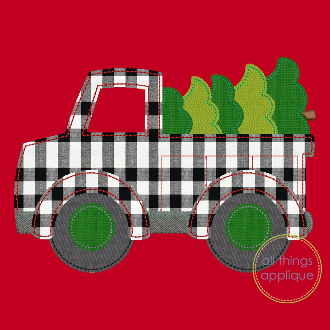 Tree in Truck - Bean Stitch - Applique Design (#1030) - 4 Sizes ...