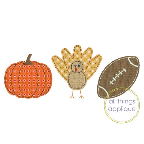 Patchwork Turkey Applique Design Girl Bow Bean Stitch - Etsy