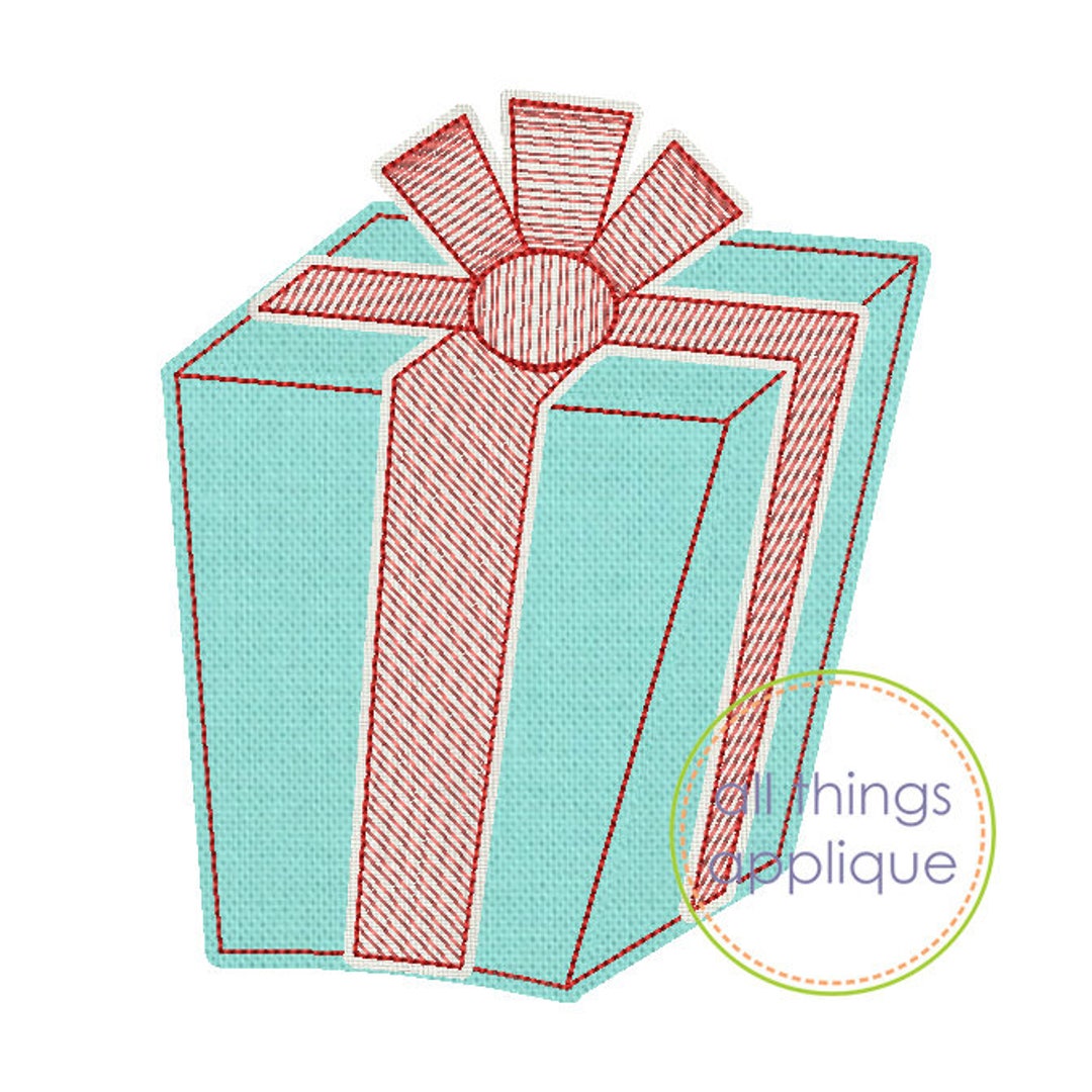 Present Applique Design 1046 4 Sizes INSTANT DOWNLOAD Christmas ...