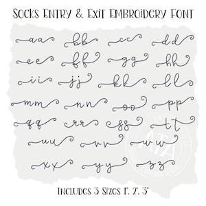 Mismatched Socks Font for Machine Embroidery - Two Fonts With Alternate ...