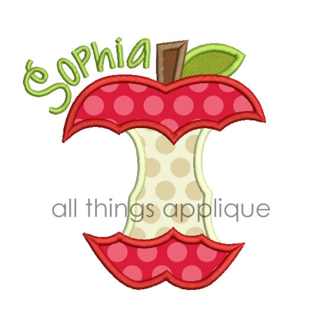 Apple Core Applique Design - 4 Sizes - Instant Download - Etsy