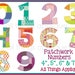 Patchwork Number Set Applique Design - Numbers 0-9 - Bean Stitch - #982 ...