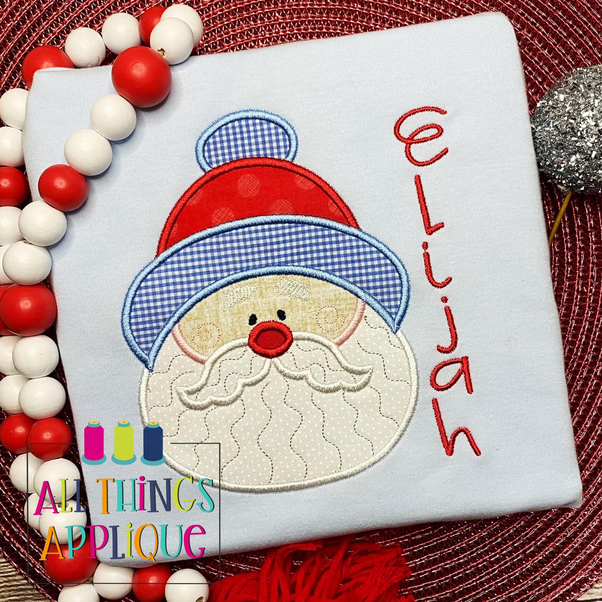 Santa Applique Design for Machine Embroidery in Satin Stitch - Etsy