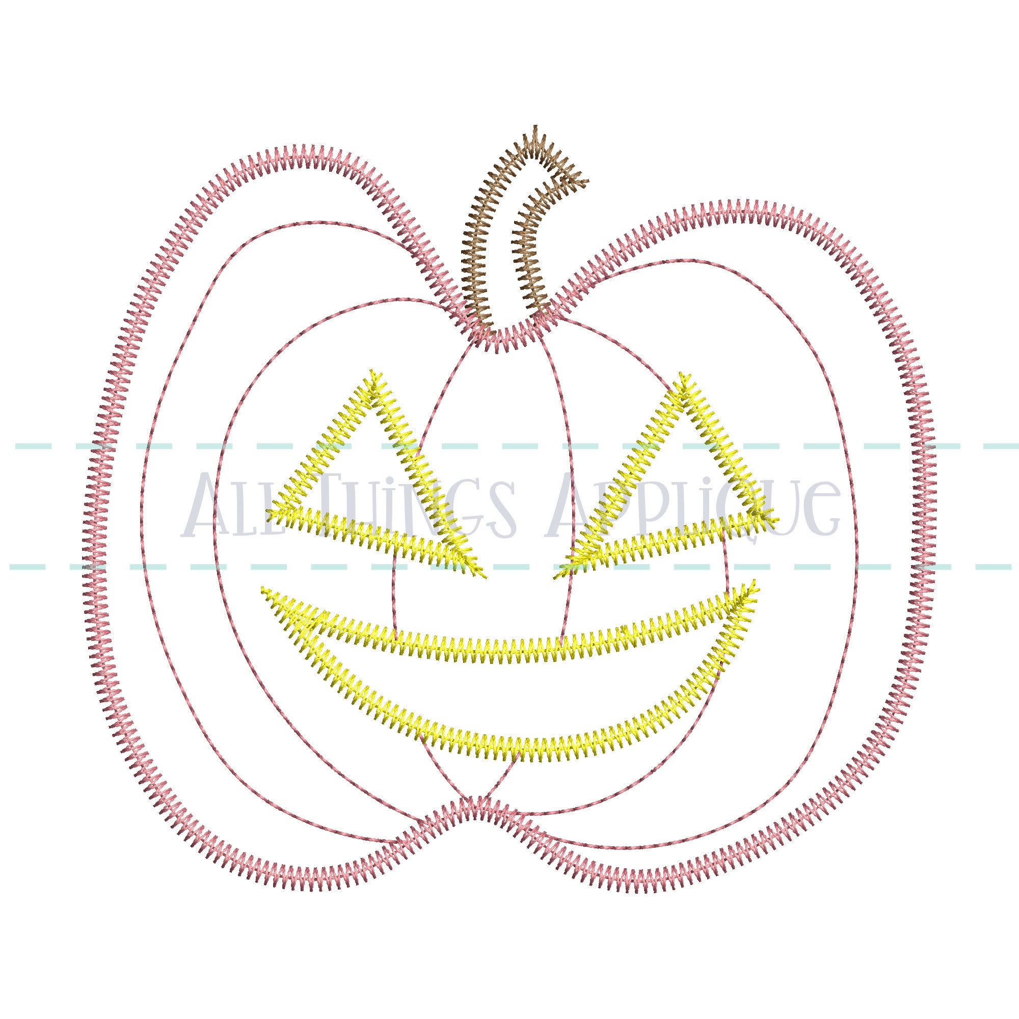 Jack O Lantern Zig Zag Stitch Machine Embroidery Applique - Etsy
