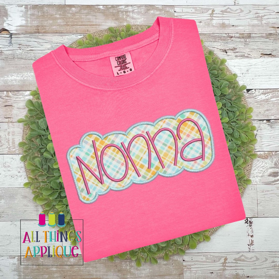 Nonna Hand Lettered Zig Zag Stitch Double Applique Design for Machine ...