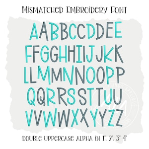 Mismatched Socks Font for Machine Embroidery - Two Fonts With Alternate ...