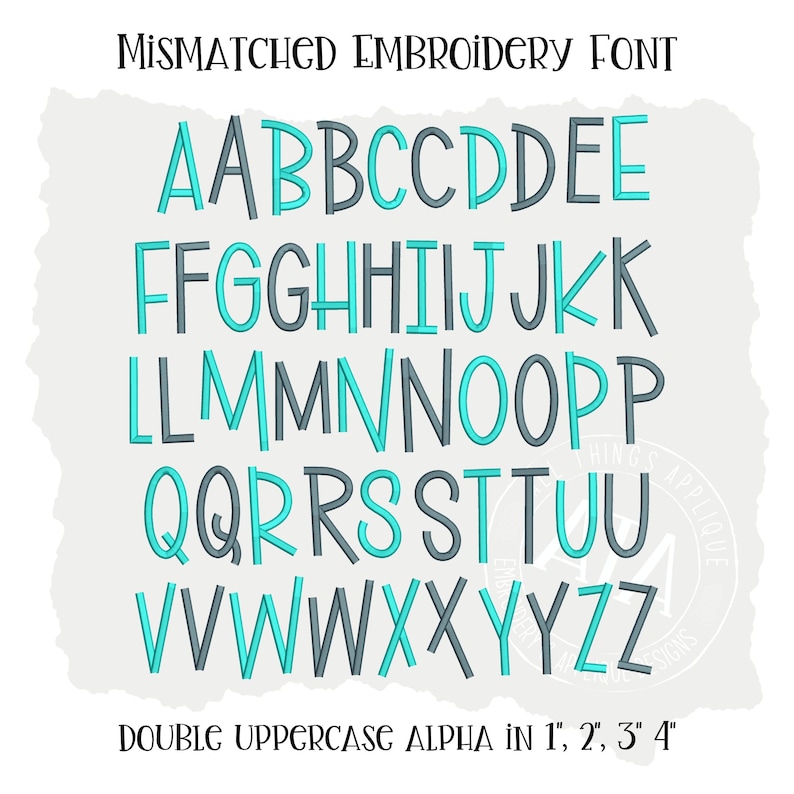 Mismatched Socks Font for Machine Embroidery - Two Fonts With Alternate ...