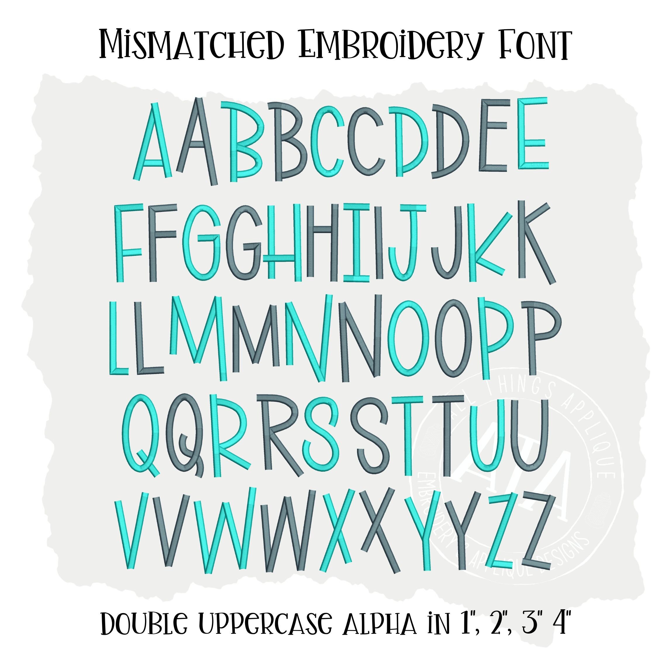 Mismatched Socks Font for Machine Embroidery - Two Fonts With Alternate ...