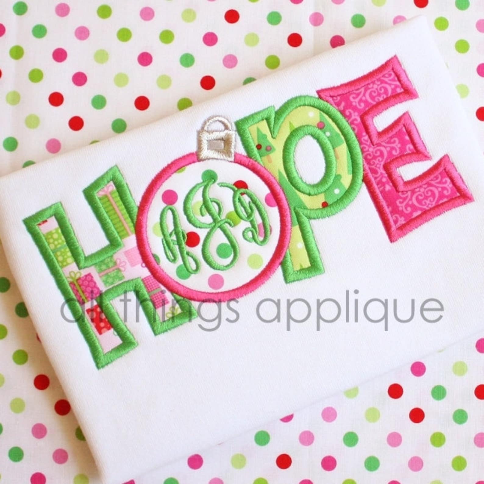 Hope Ornament Applique Design 4 Sizes INSTANT DOWNLOAD - Etsy