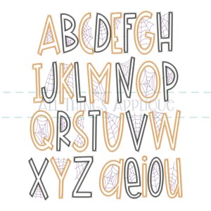 Spider Web Applique Alphabet - 26 Uppercase Letters and 5 Lowercase ...