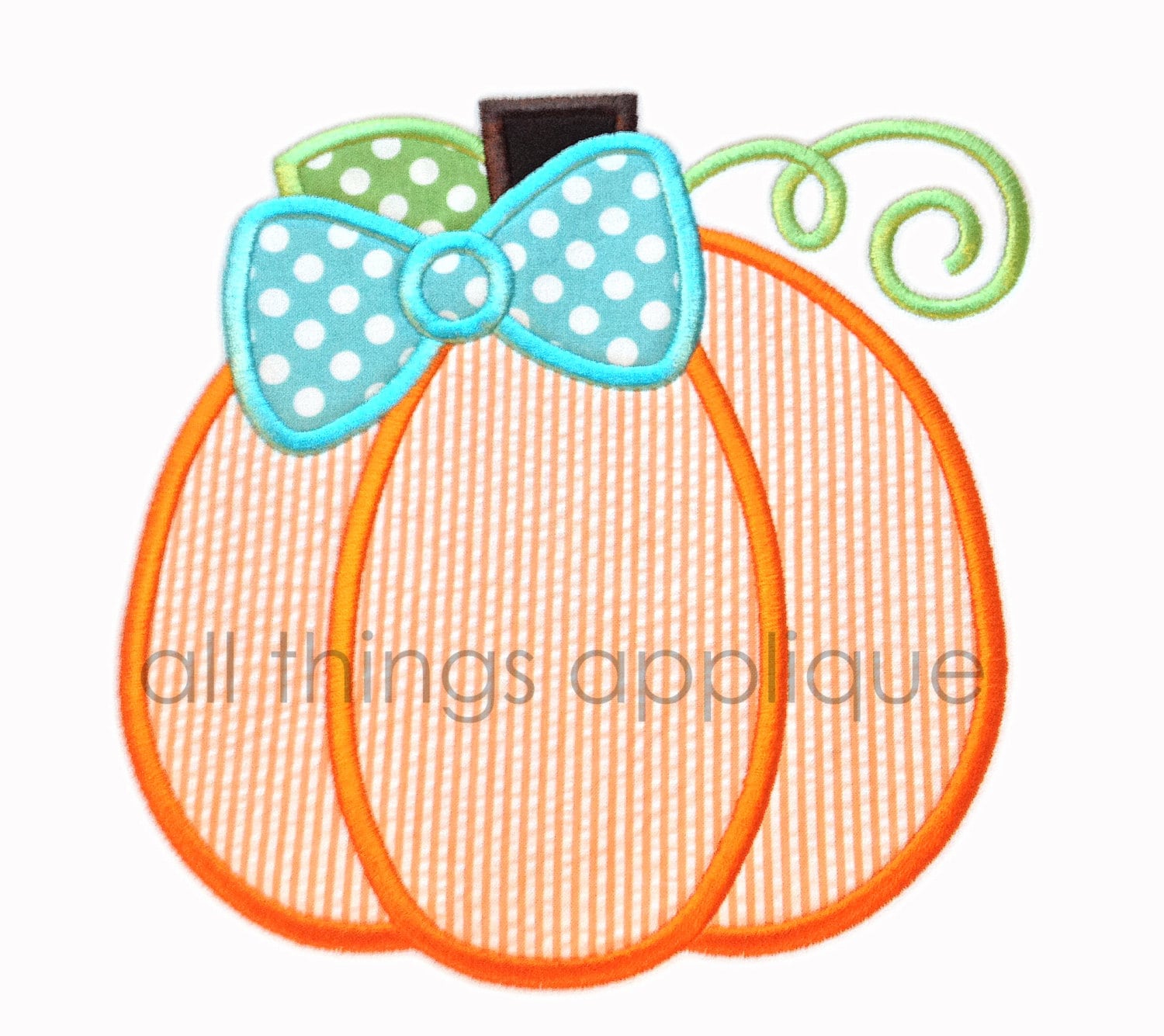 Bow Pumpkin Applique Design 4 Sizes INSTANT DOWNLOAD - Etsy