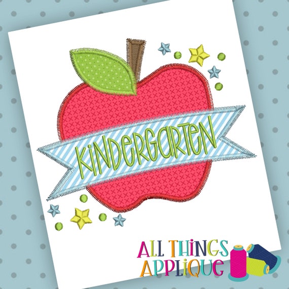 Apple Applique Design for Back to School Name Banner with | Etsy