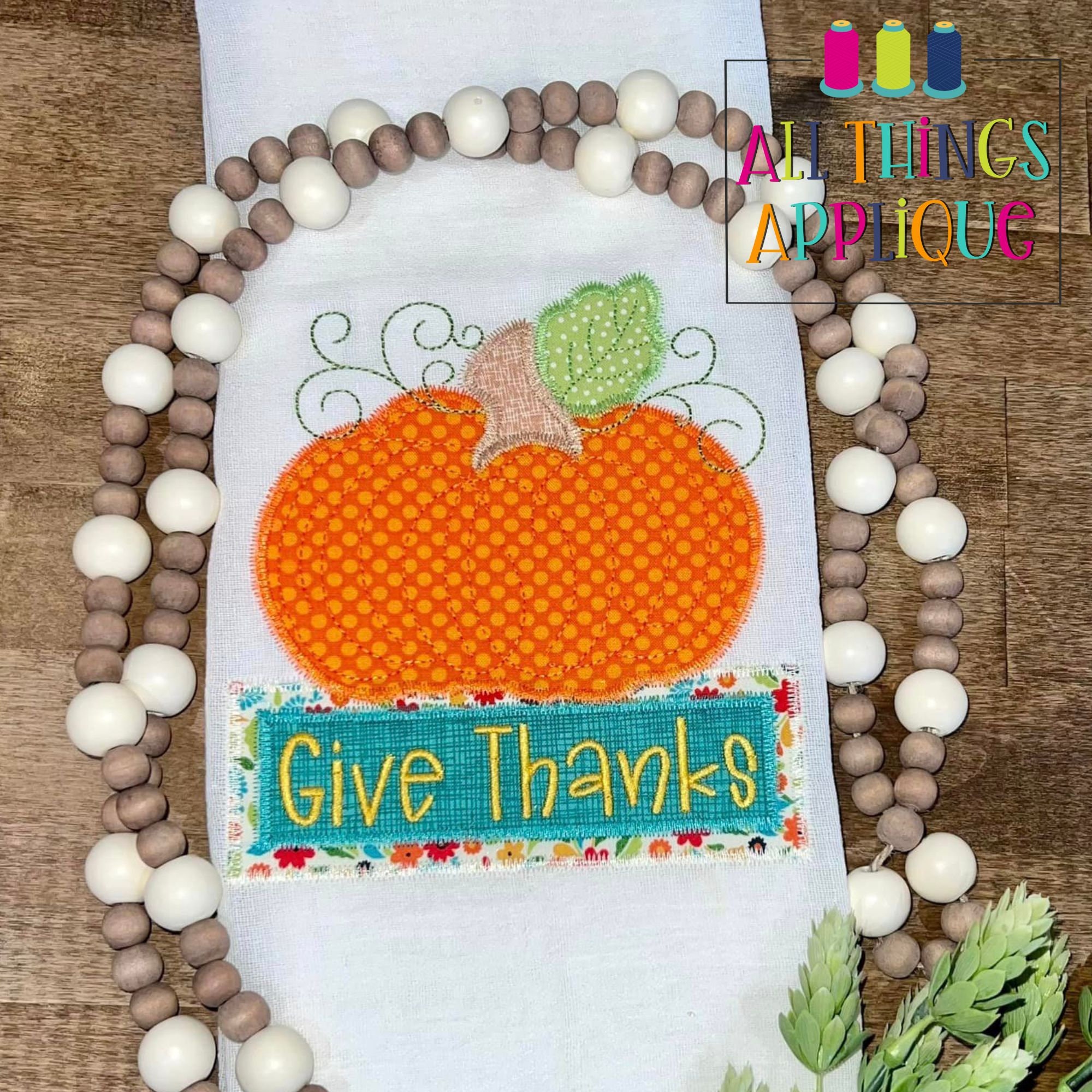 Thanksgiving Fall Applique Design - Elegant Pumpkin Zig Zag Stitch ...