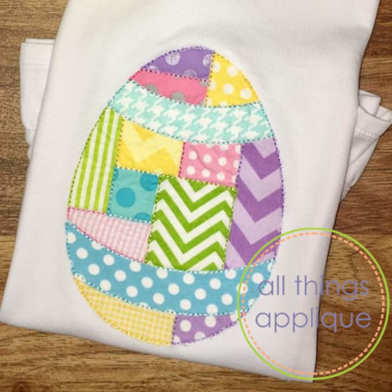 Patchwork Applique Design - Easter Egg Applique Design - BEAN Stitch ...