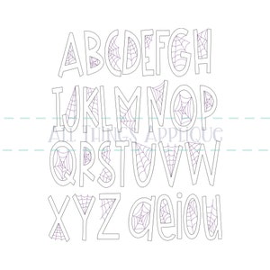 Spider Web Applique Alphabet - 26 Uppercase Letters and 5 Lowercase ...