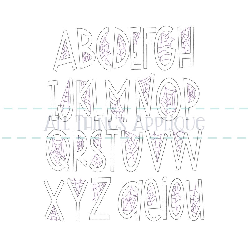 Spider Web Applique Alphabet - 26 Uppercase Letters and 5 Lowercase ...