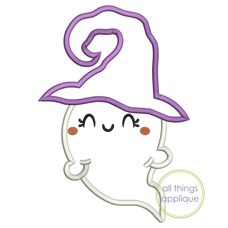 Witch Ghost Halloween Applique Design From All Things Applique (#1417 ...
