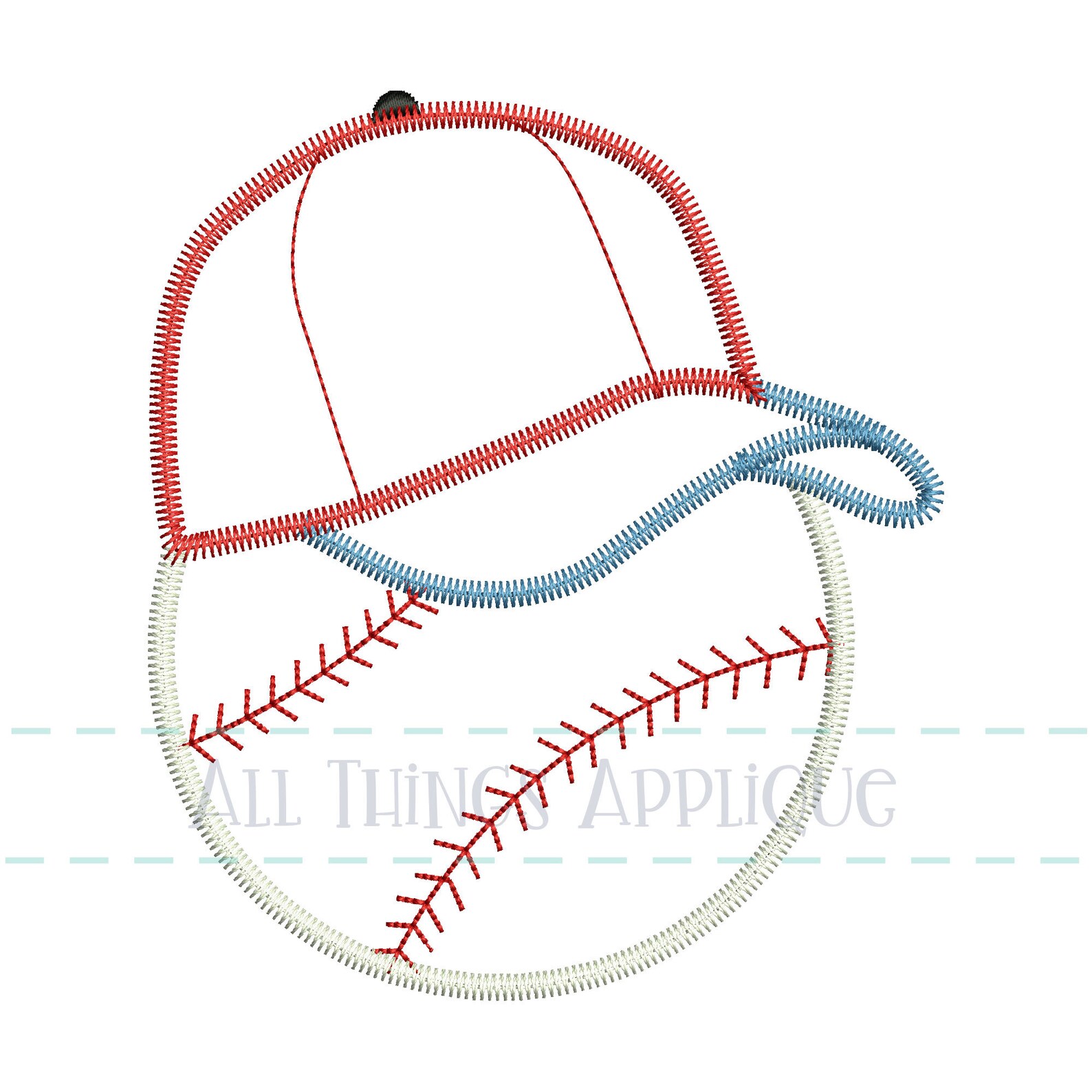 Softball Baseball Applique Design for Machine Embroidery Zig - Etsy