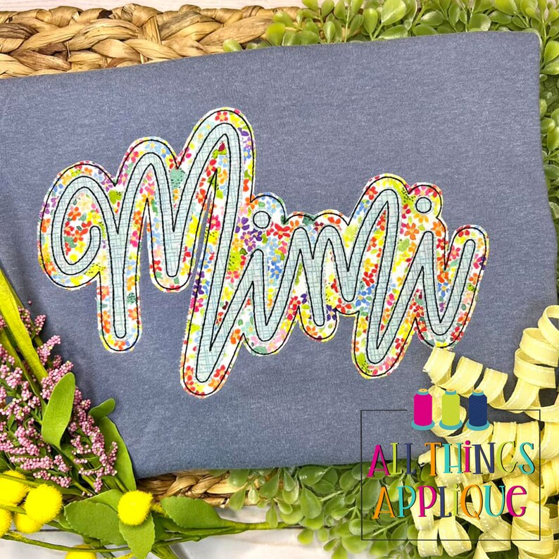 Mimi Hand Lettered Bean Stitch Double Applique Design for Machine ...