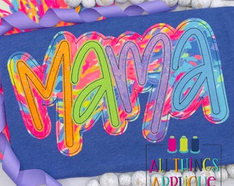 Gigi Hand Lettered Zig Zag Stitch Double Applique Design for Machine Embroidery Grandmother Gift ...