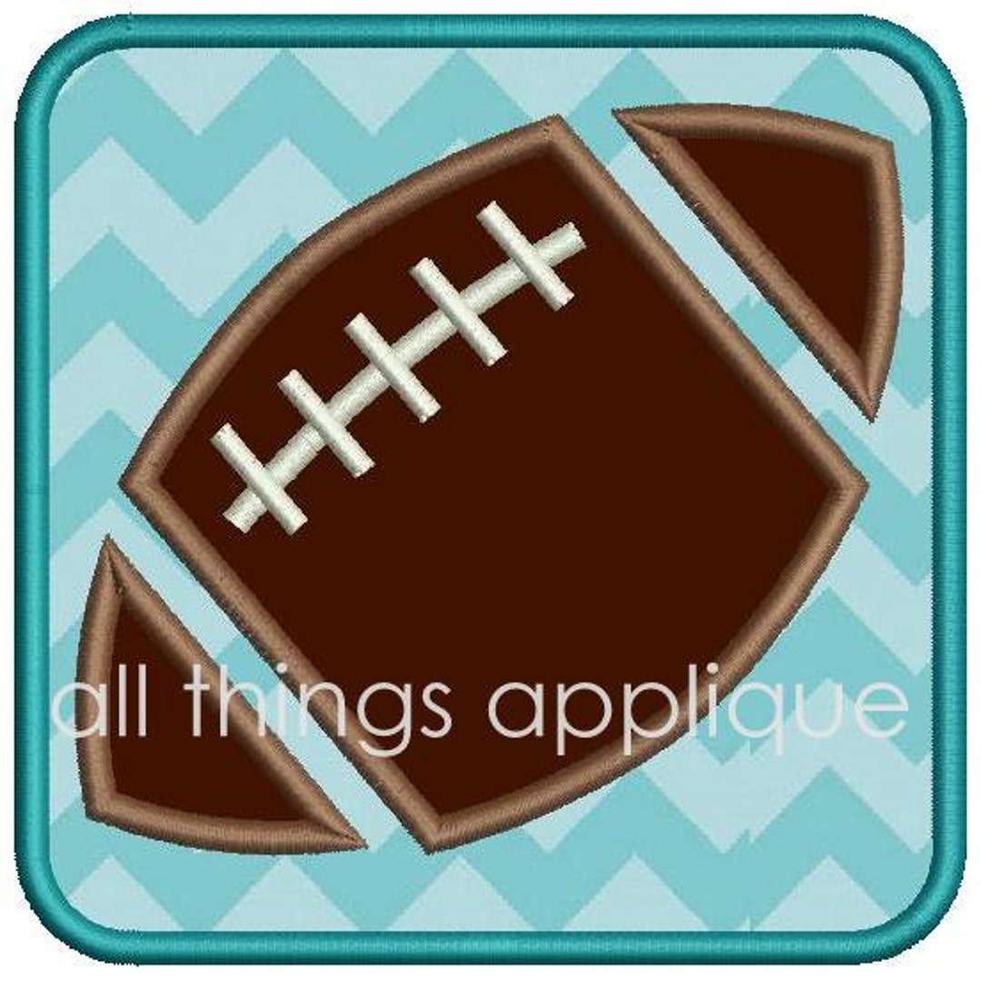 Football Patch 2 Applique Design Satin, Zig Zag AND Bean Stitch INSTANT ...