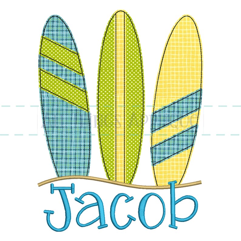 Surfboard Applique Design Surfboard Machine Embroidery - Etsy