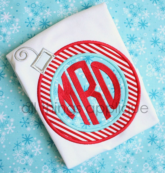 Circle Monogram Ornament Applique Design 4 Sizes INSTANT | Etsy
