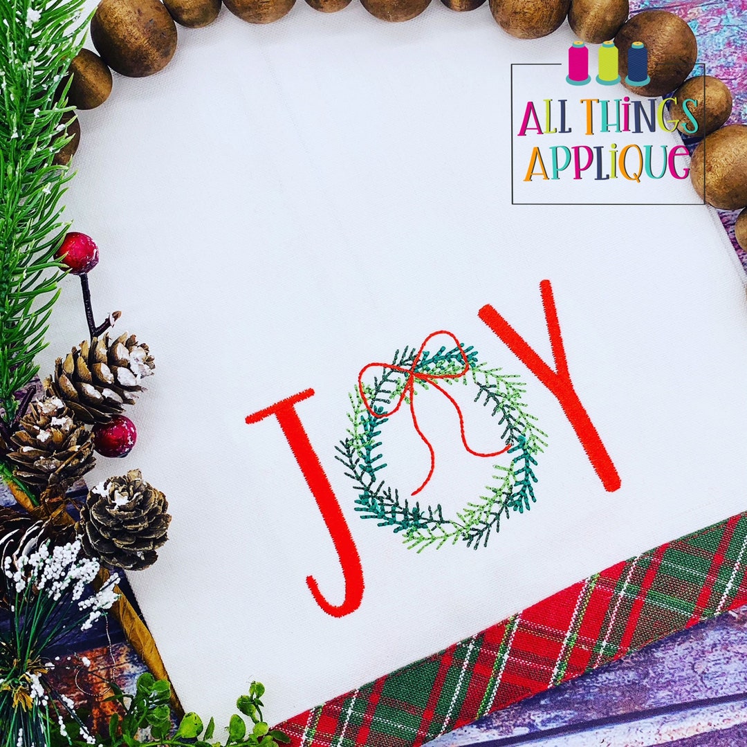 JOY Embroidery Design - Farmhouse Vintage JOY Embroidery Design With ...