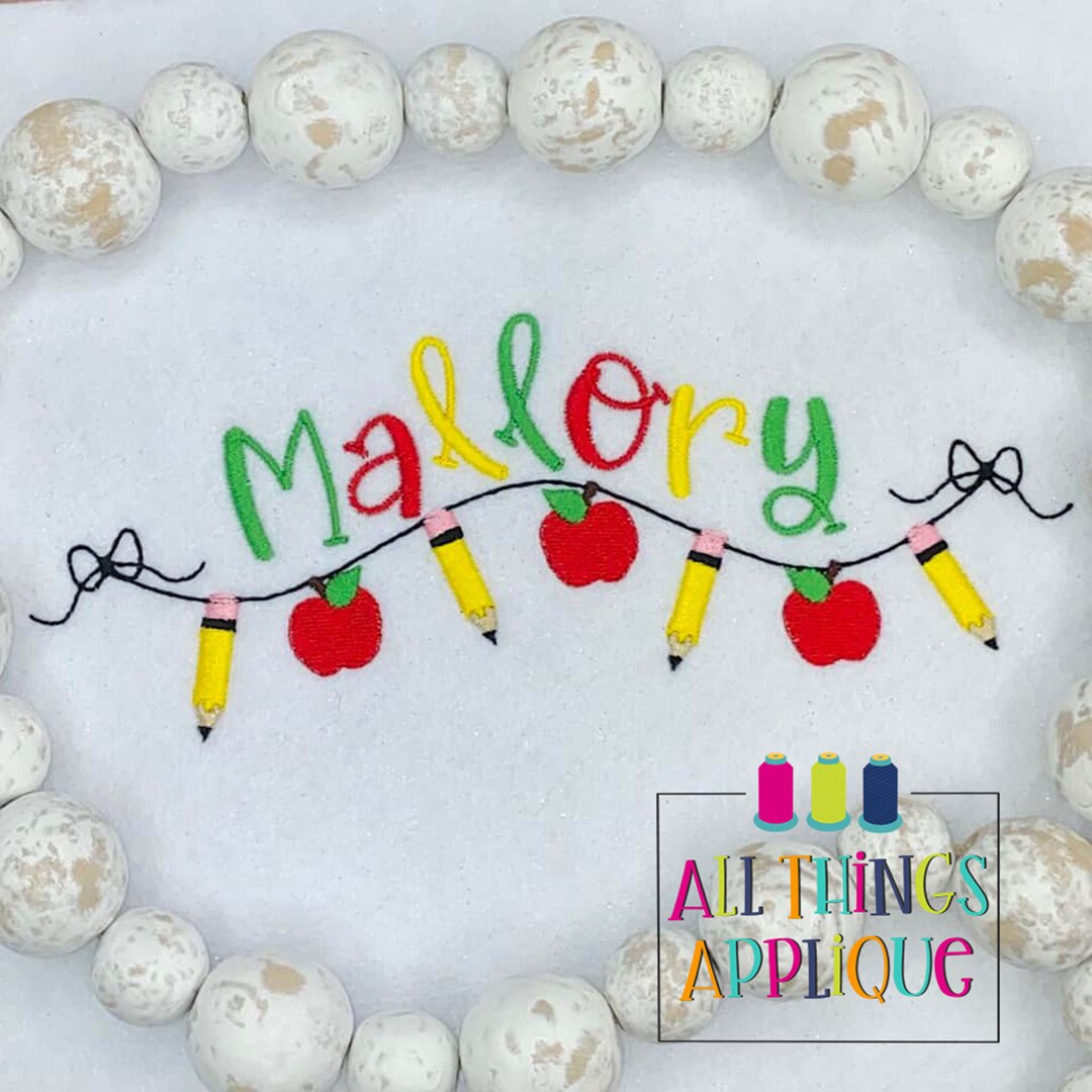 Back to School Bunting Design With Apples and Pencils for Your ...