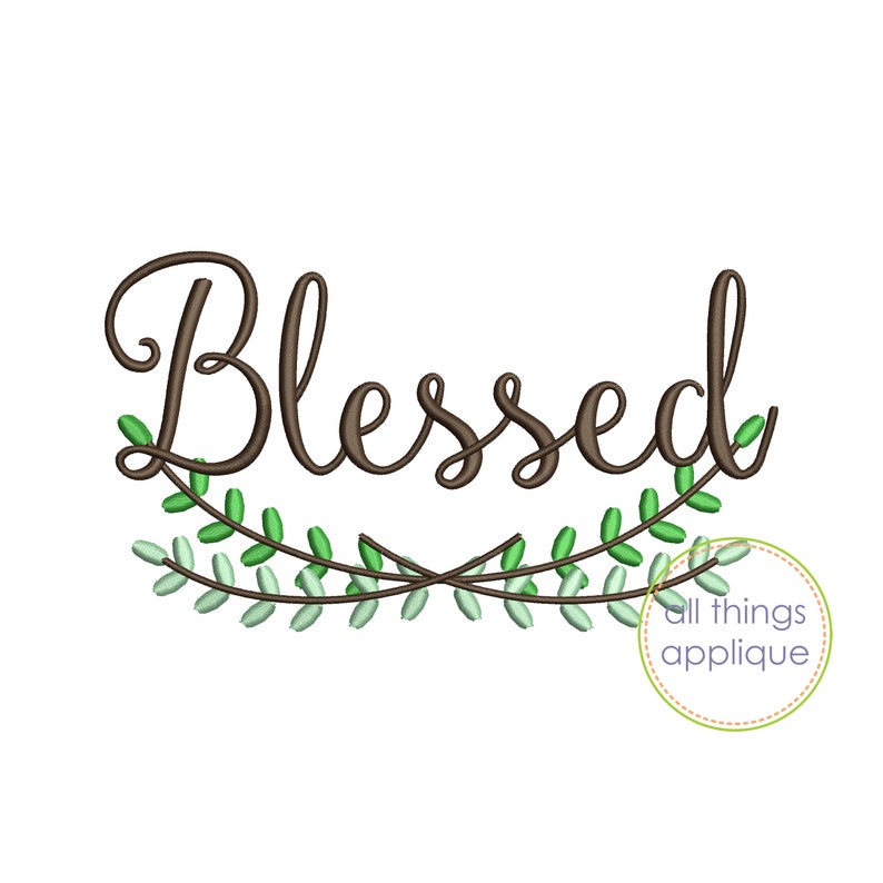 Blessed Machine Embroidery Design Blessed Farmhouse Satin - Etsy
